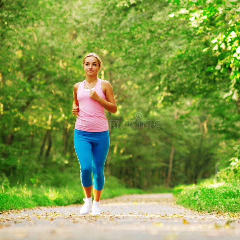 Pretty Young Runner stock image. Image of path, forest - 6253111