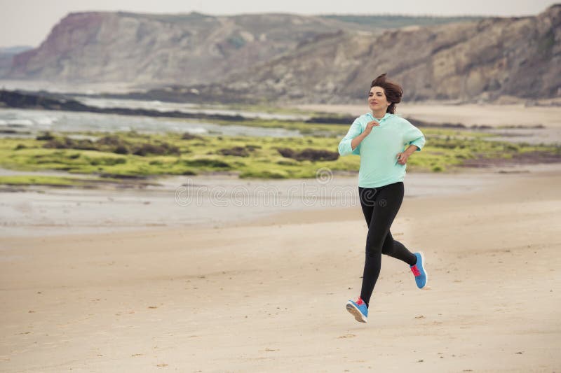 Beautiful woman running stock image. Image of summer - 58794515