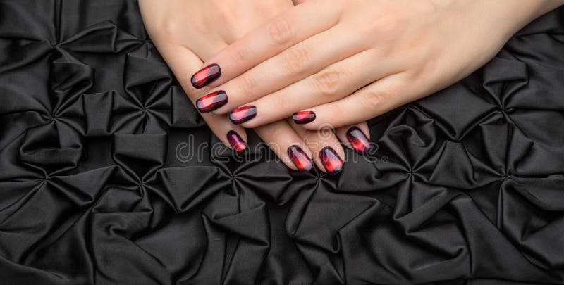 Beautiful Woman S Nails with Nice Stylish Manicure Stock Photo - Image ...