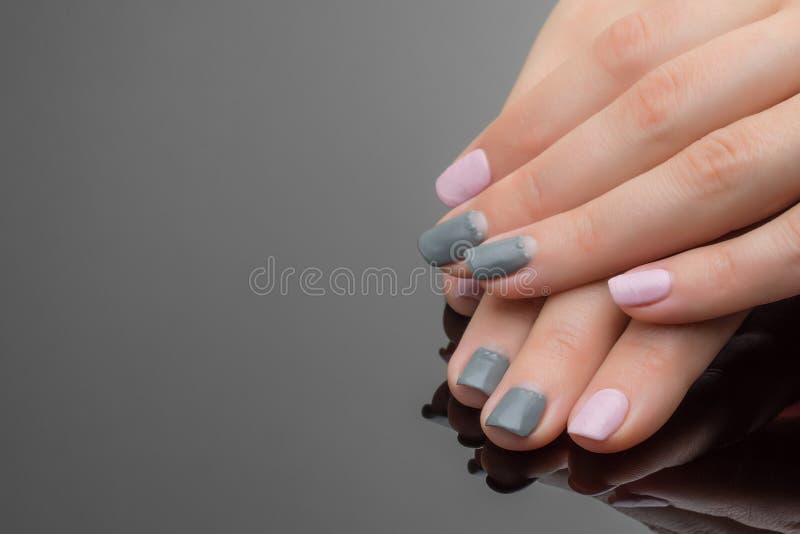 Beautiful Woman`s Nails with Nice Stylish Manicure Stock Photo - Image ...
