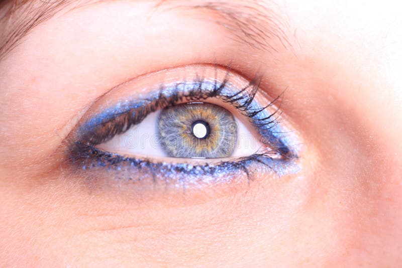 Beautiful Woman`s Open Colorful Eye Stock Photo - Image of medic, open ...
