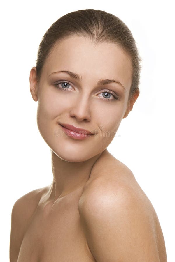 Beautiful Woman S Portrait on White Background Stock Photo - Image of ...