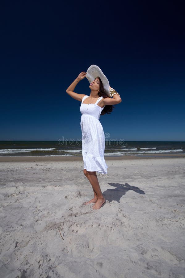 Beautiful Woman at seaside stock photo. Image of relaxing - 2737486