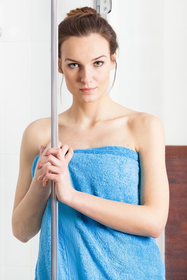 Beautiful Woman after Shower Stock Photo - Image of attractive, towel ...