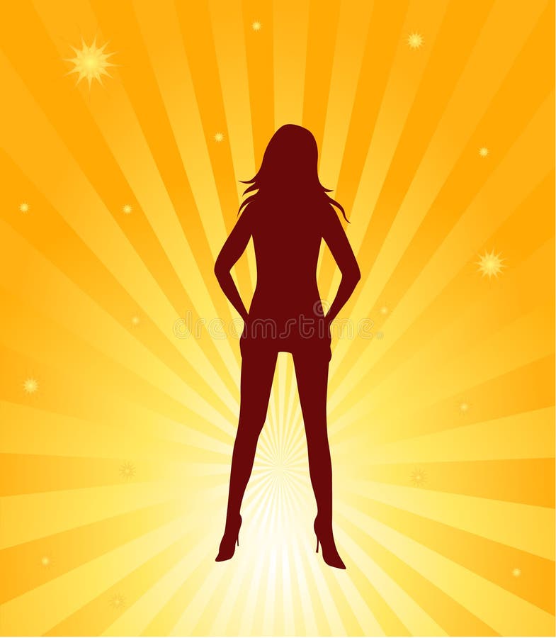 Beautiful woman silhouette stock vector. Illustration of freedom - 3457332