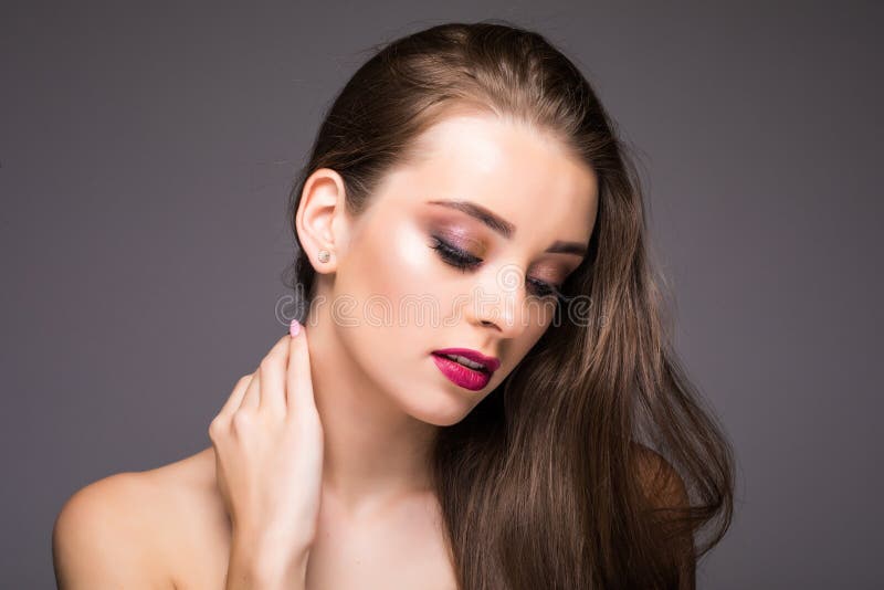 Beautiful Woman Skin Tanned Red Lips Healthy Beauty Skin Smile Spa