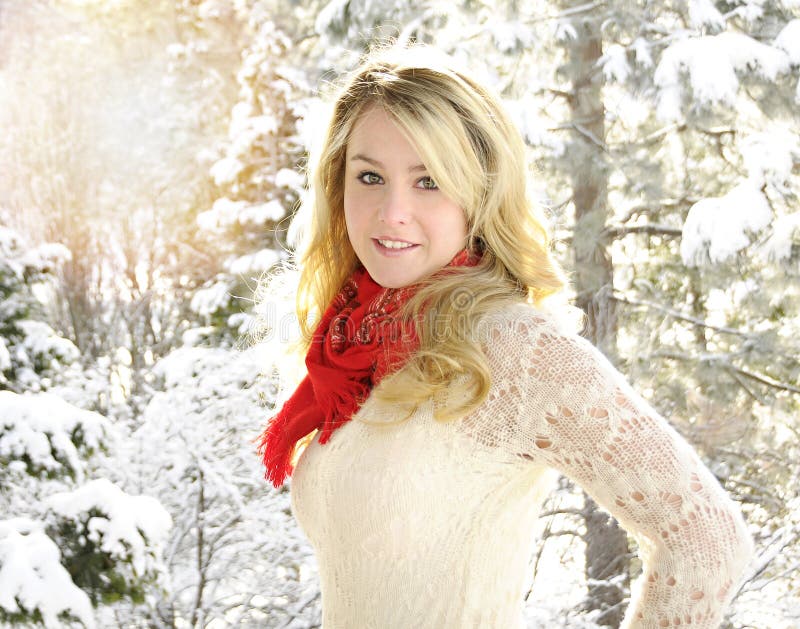 Beautiful Woman Smiling Backlit Stock Image - Image of caucasian, frost ...