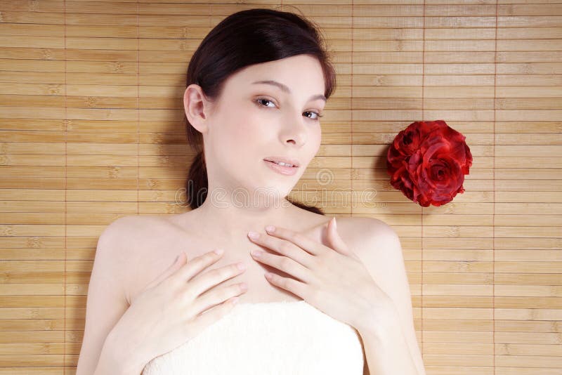 Beautiful woman at spa stock image. Image of cosmetics - 39592101