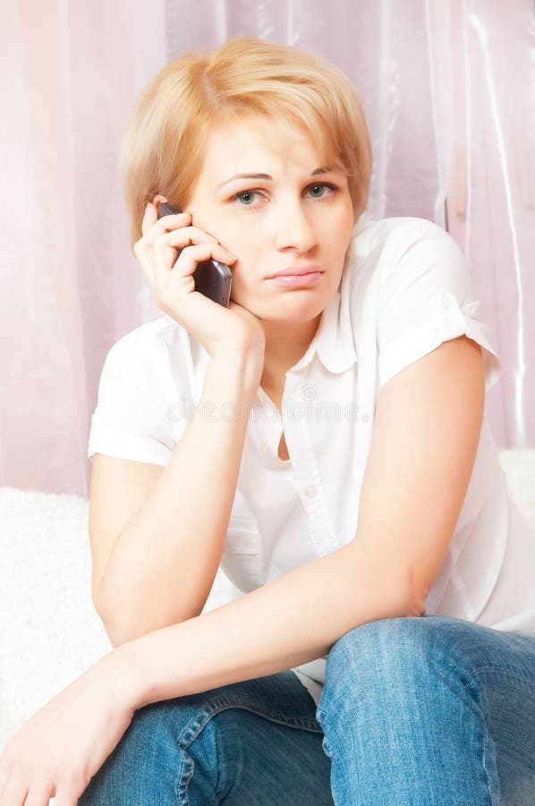 Beautiful Woman Speaking on Phone Stock Image - Image of mobile ...
