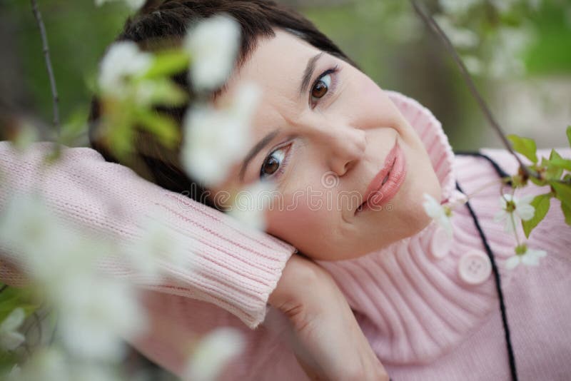 Beautiful woman in spring stock image. Image of adult - 24549213