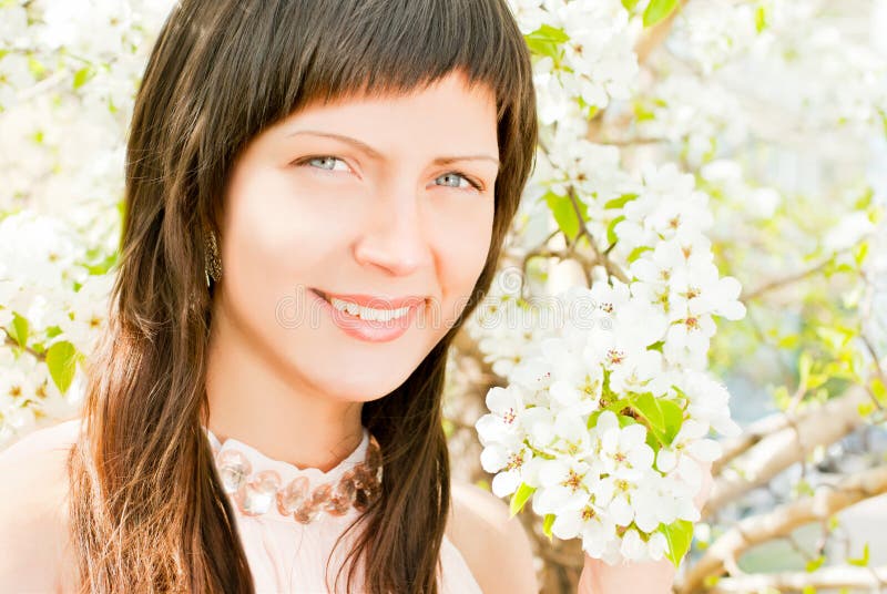 Beautiful woman in spring stock image. Image of perfect - 24906905