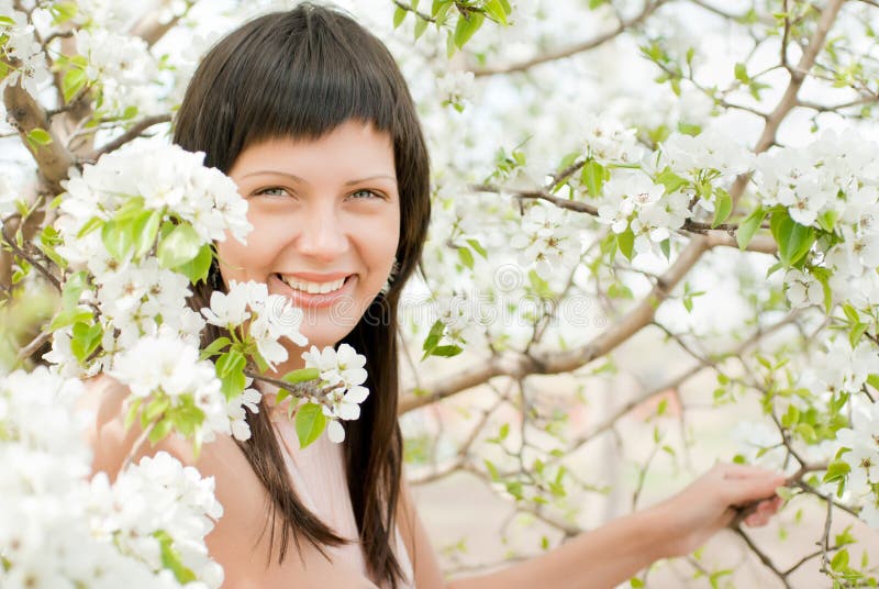 Beautiful woman in spring stock photo. Image of adult - 24906942