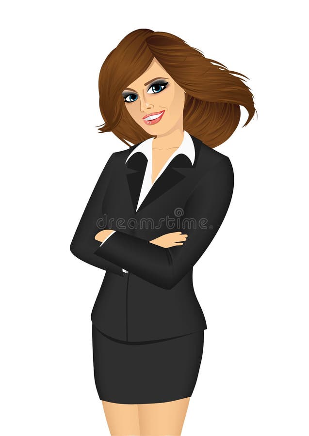 Beautiful Woman Standing with Arms Folded Stock Vector - Illustration ... Beautiful Woman Standing with Arms Folded Stock Vector - Illustration ...