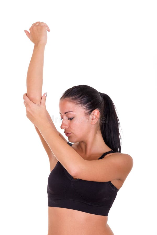 Beautiful Woman Stretching and Relaxing Stock Photo - Image of hands ...