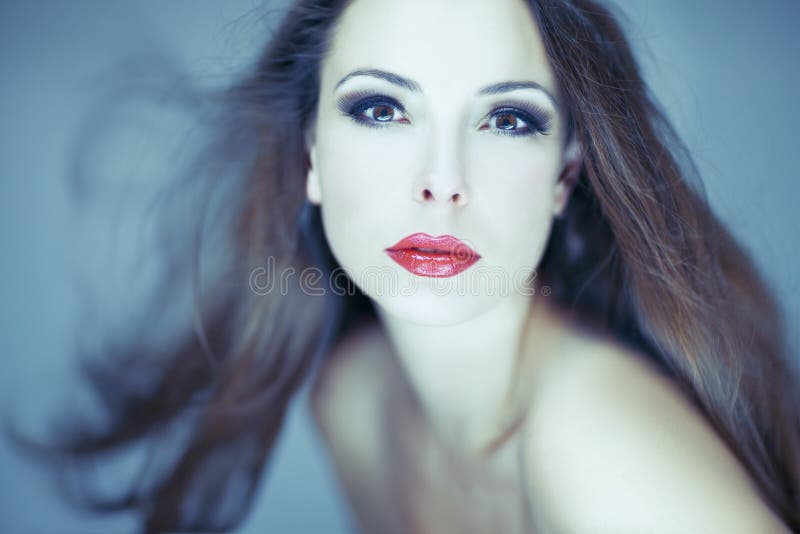 Beautiful Woman Studio Shot Stock Photo - Image of editing, close: 61930828