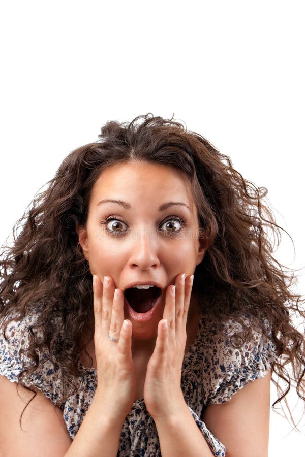 Beautiful Woman with Surprise Face Stock Photo - Image of human ...