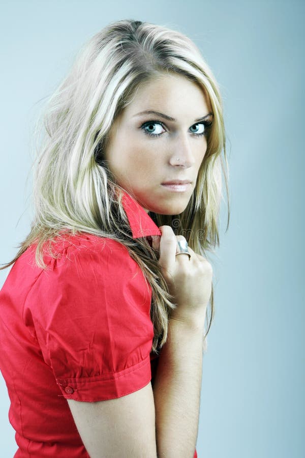 Beautiful Woman with a Suspicious Angry Look Stock Image - Image of ...