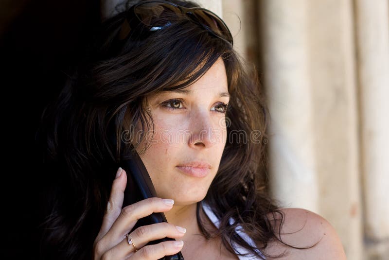 Beautiful Woman Talking on Cell Phone Stock Image - Image of adults ...