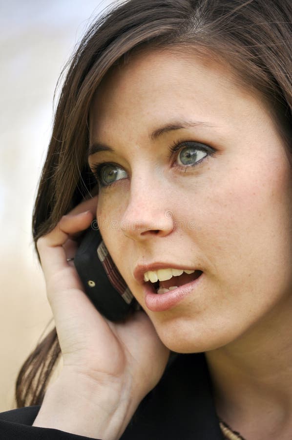 Beautiful Woman Talking on Mobile Phone Stock Photo - Image of young ...