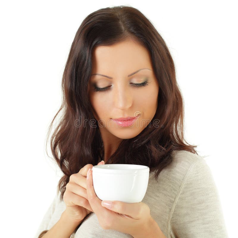 Beautiful woman with tea stock image. Image of aroma - 28486601