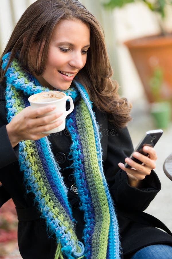 Beautiful Woman Text Messaging Stock Photo - Image of mobile, relaxing ...