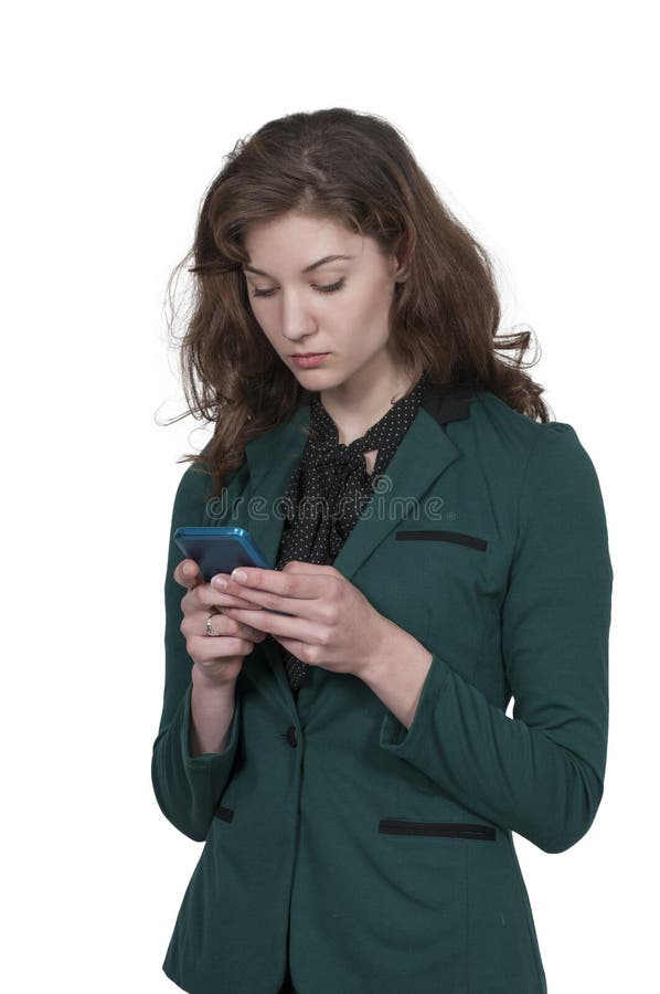 Beautiful Woman Texting stock photo. Image of posing - 53888388
