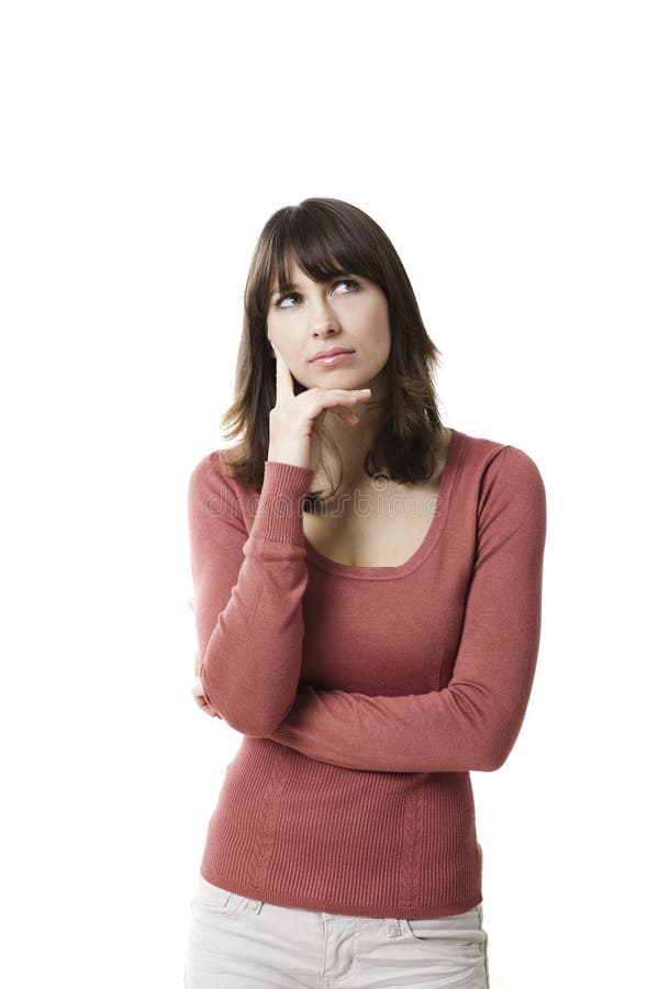 Beautiful Young Woman Thinking Stock Image - Image of people, caucasian ...