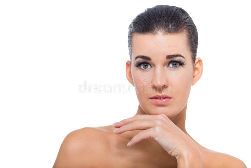 Beautiful Woman in a Thoughtful Pose Stock Image - Image of face ...