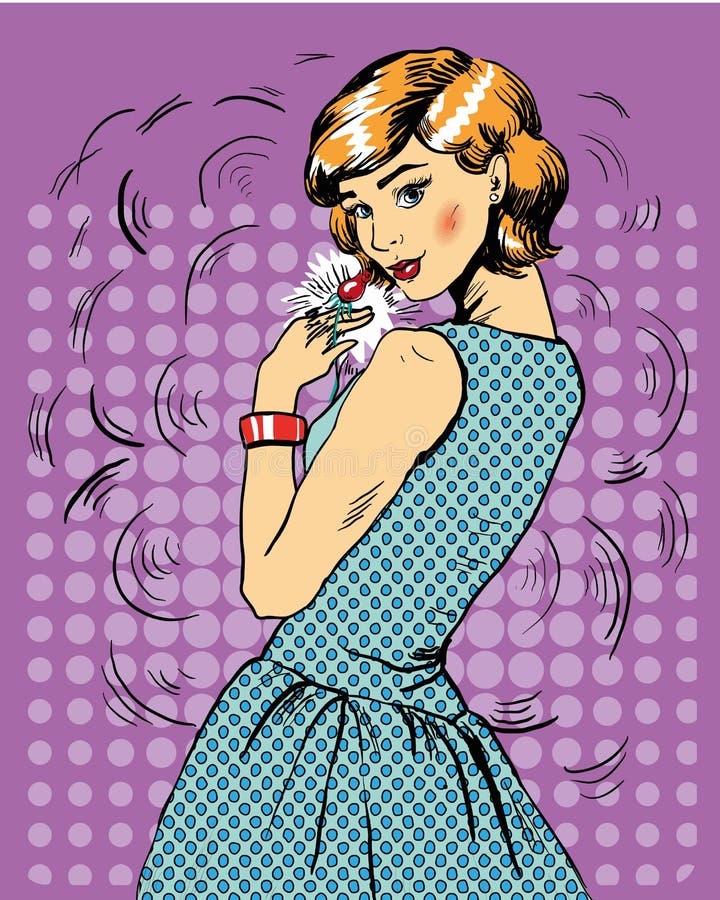 Beautiful Woman. Vector Illustration in Comics Retro Pop Art Style ...