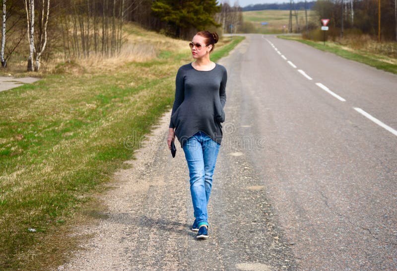 Beautiful Woman on the Walk Stock Photo - Image of creativity, gold ...