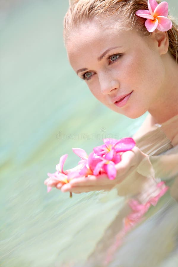 Beautiful woman in water stock image. Image of caucasian - 22222127