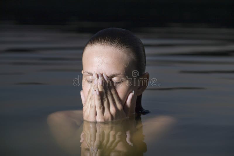 Beautiful Woman in Water stock photo. Image of female - 33891056