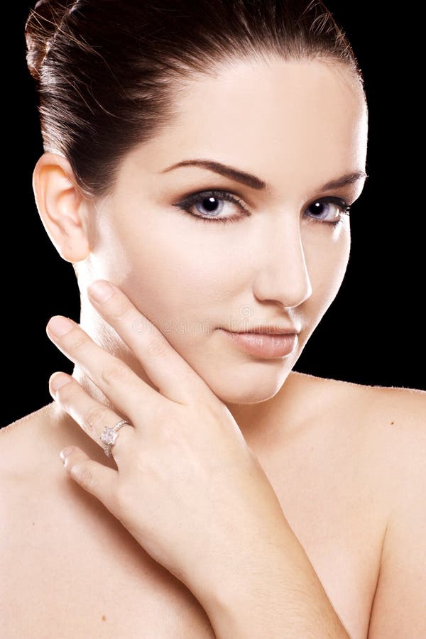 Beautiful Woman Wearing Diamond Ring Stock Photo - Image of ring ...