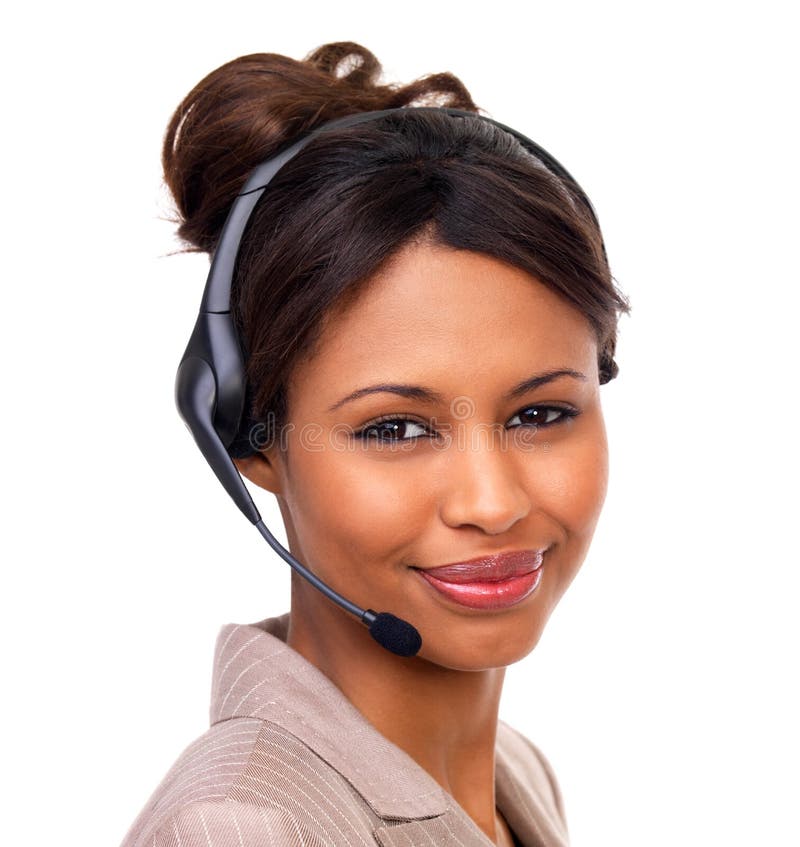 Beautiful Woman Wearing Headset Stock Photo - Image of corporate ...