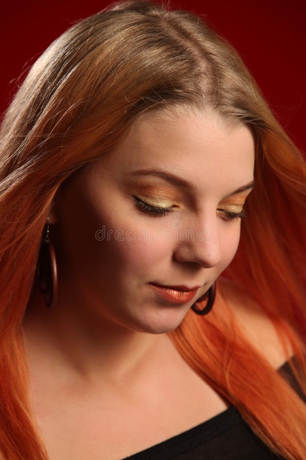 Beautiful Woman Wearing Make-up Stock Photo - Image of positive, young ...