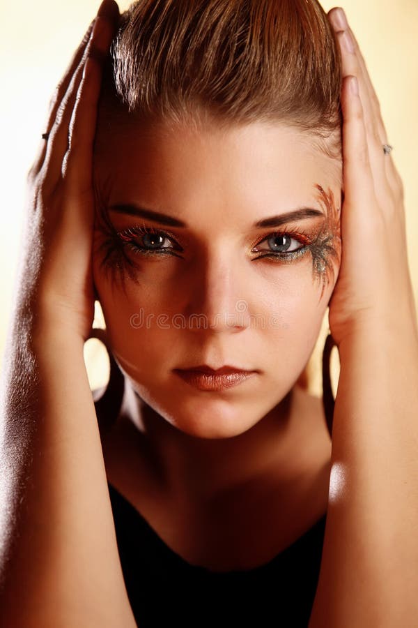 Beautiful Woman Wearing Make-up Stock Image - Image of lady, portrait ...