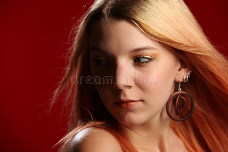 Beautiful Woman Wearing Make-up Stock Image - Image of pretty, happy ...