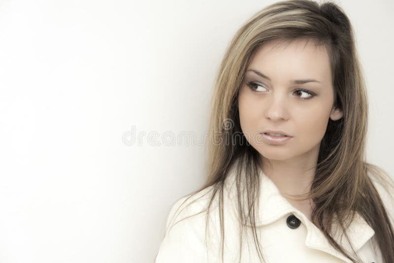 Beautiful Woman on White Background Stock Image - Image of adult ...