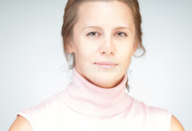 Beautiful Woman on White Background. Stock Photo - Image of elegant ...