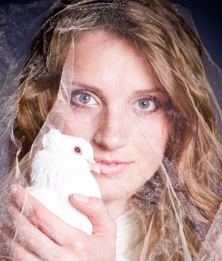 Beautiful Woman with White Dove Stock Image - Image of diva, model ...