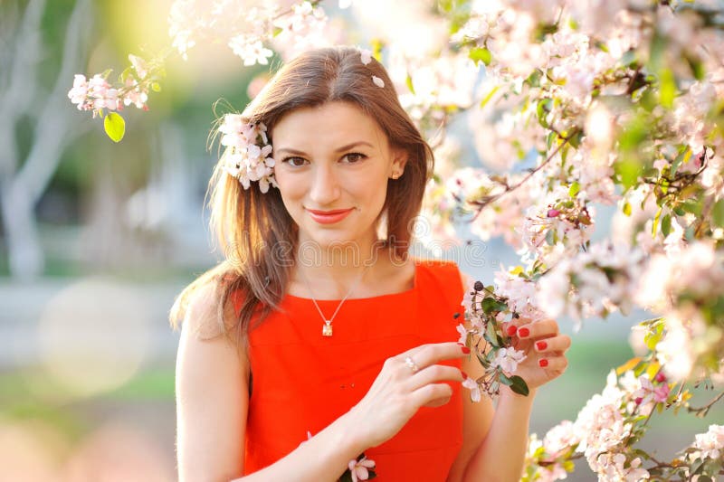 Beautiful woman stock photo. Image of herb, flower, glamour - 32824430