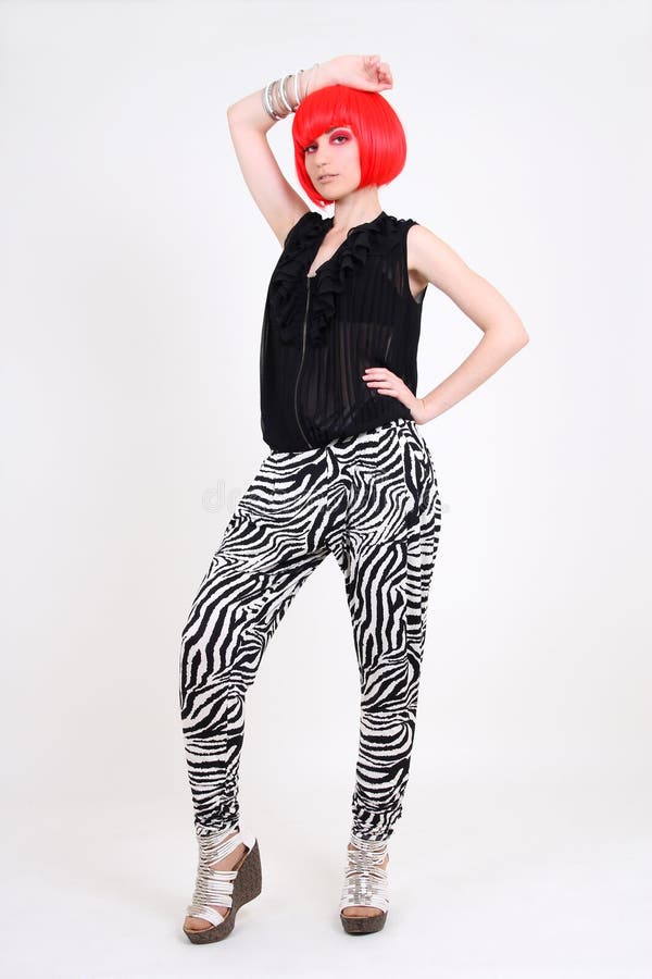 Beautiful Woman in Wig Posing Stock Photo - Image of pose, makeup: 25527712