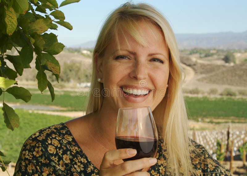 Beautiful Woman Wine Tasting Stock Photo - Image of drinking, formal ...