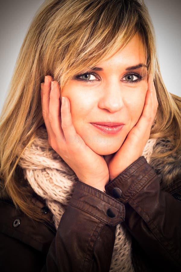 Beautiful Woman in Winter Jacket Stock Photo - Image of close, glamor ...