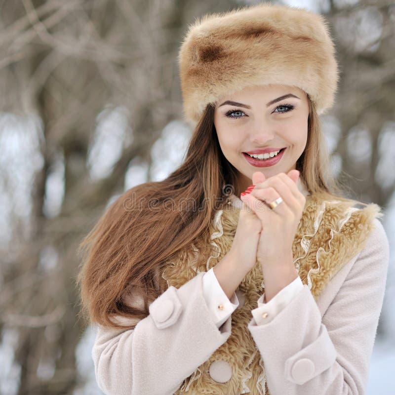 Beautiful woman in winter stock photo. Image of appealing - 33679956