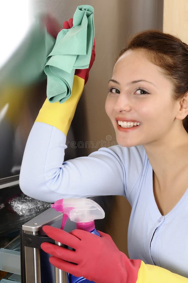Beautiful Women Cleaning the House Stock Image - Image of beautiful ...