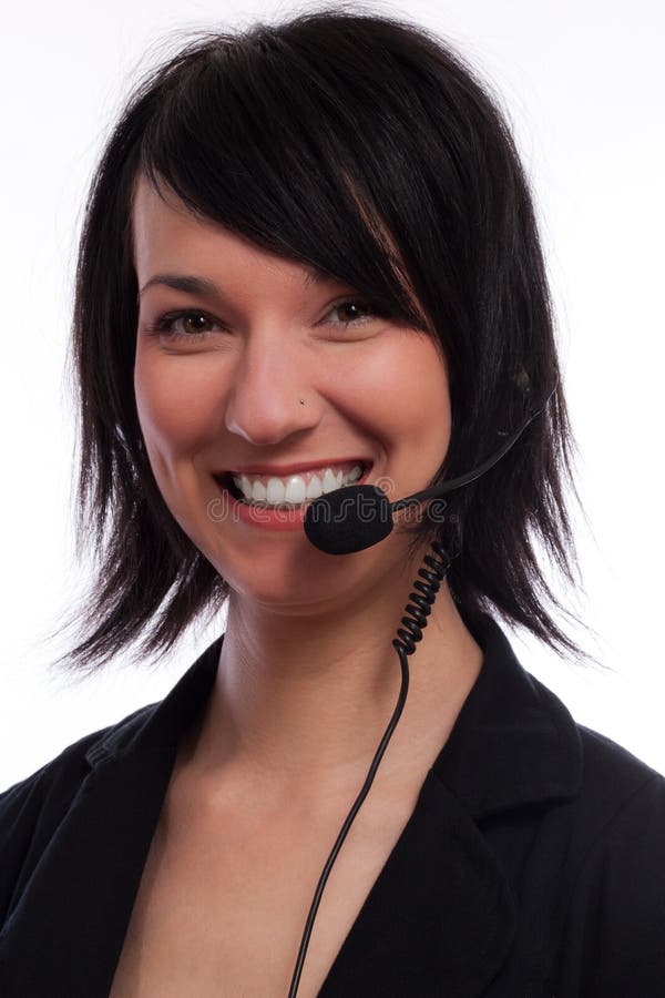 Beautiful Women Customer Service Operator Stock Image - Image of ...