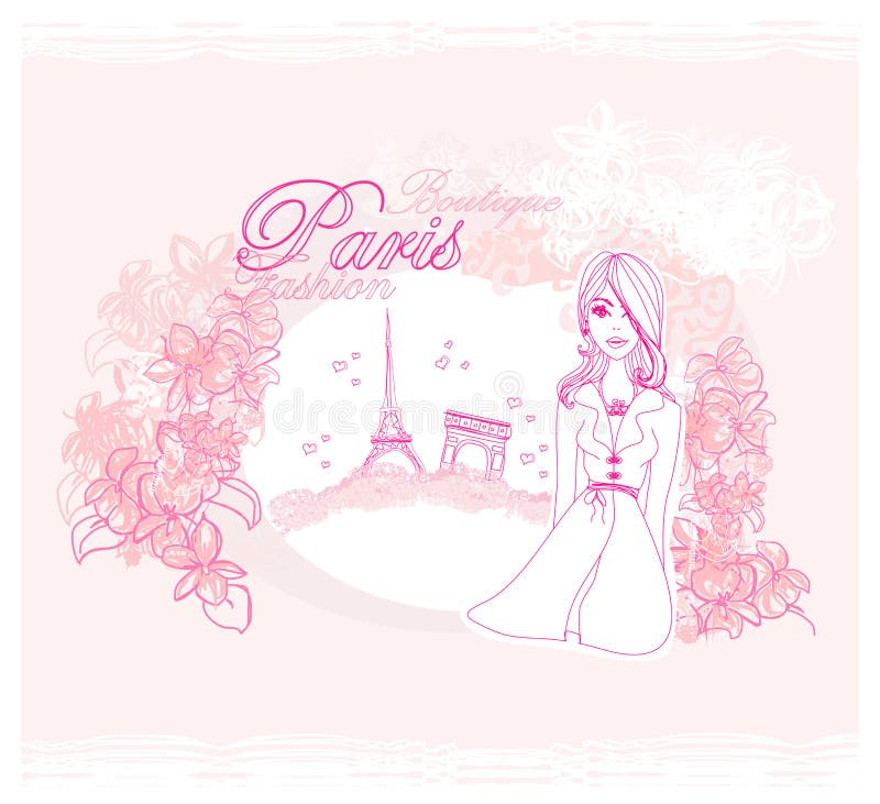 Beautiful Women Shopping in Paris Stock Vector - Illustration of paris ...