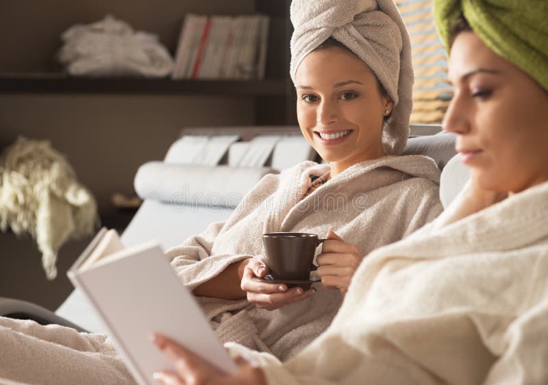 Beautiful women at spa stock image. Image of beauty, healthy - 46805189