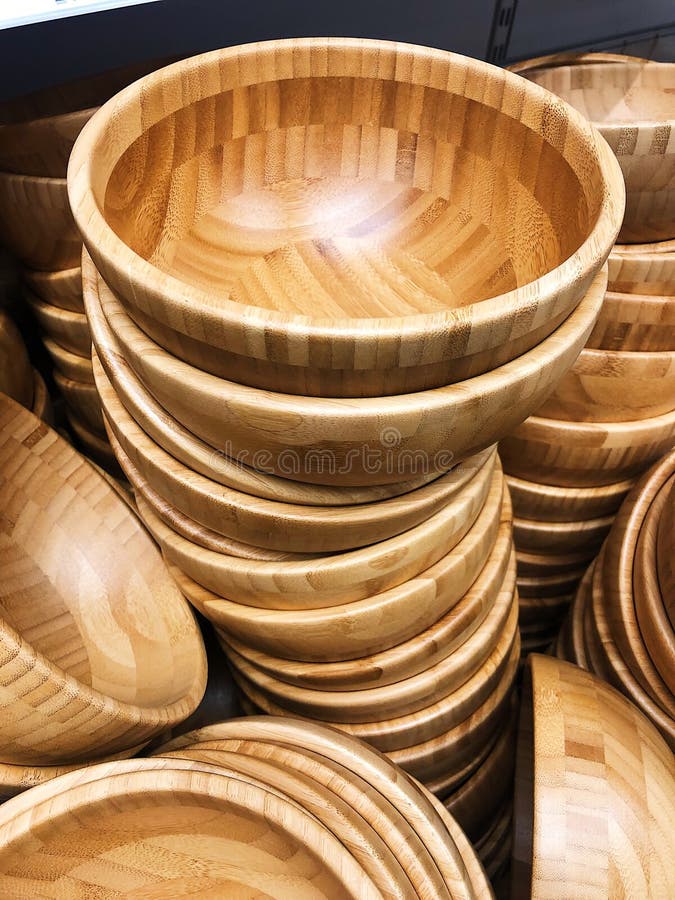 Beautiful Wooden Plate in the Shop View Stock Photo - Image of wood ...